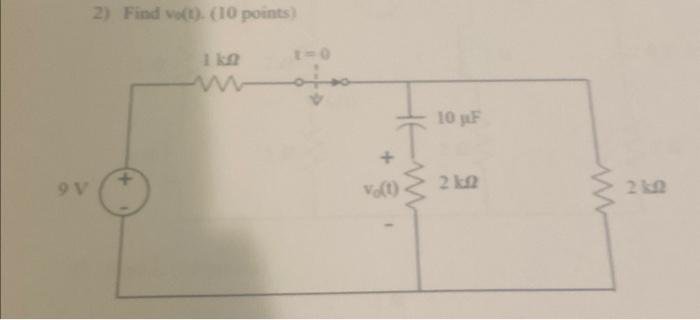 Solved 2) Find vo(t), (10 points) | Chegg.com