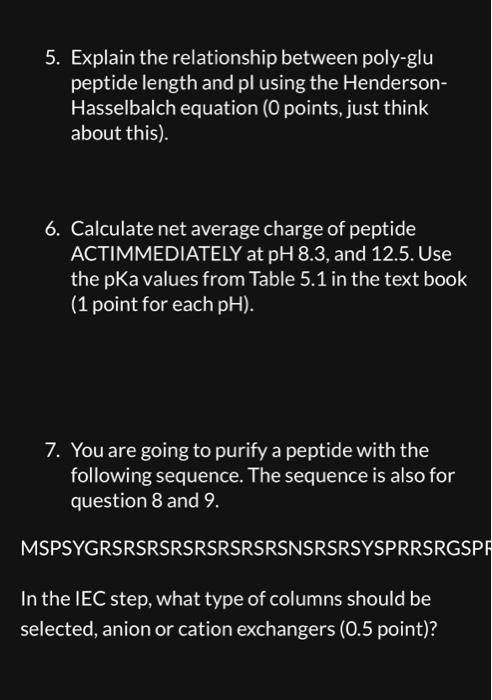 Solved 5. Explain the relationship between poly-glu peptide | Chegg.com