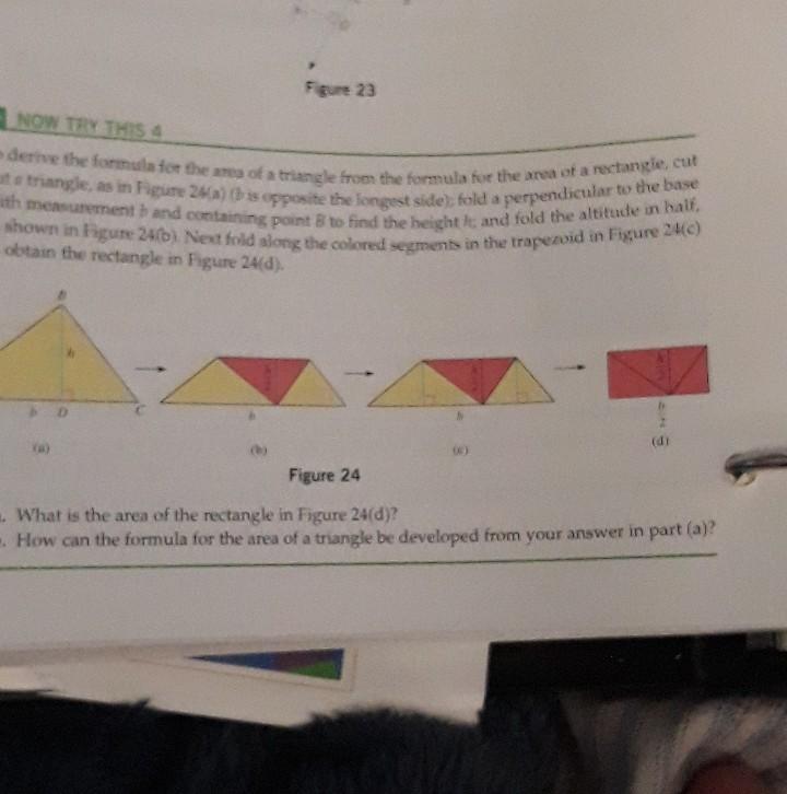 Solved To derive the formula for the area of a triangle from | Chegg.com