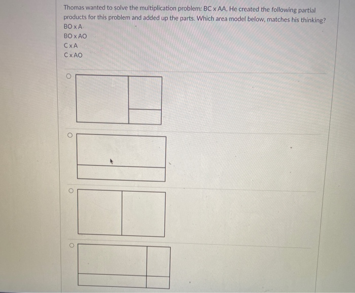 Solved Thomas wanted to solve the multiplication problem: BC | Chegg.com