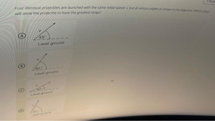 Solved Four Identical Projectiles Are Launched With The Same