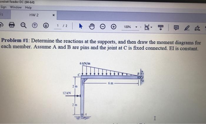 Solved Problem 1 Determine The Reactions At The Supports