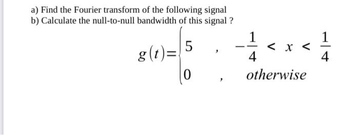 Solved a) Find the Fourier transform of the following signal | Chegg.com