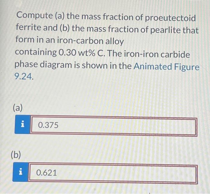 Solved Compute (a) the mass fraction of proeutectoid ferrite | Chegg.com