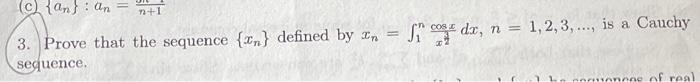 3. Prove that the sequence {xn} defined by | Chegg.com