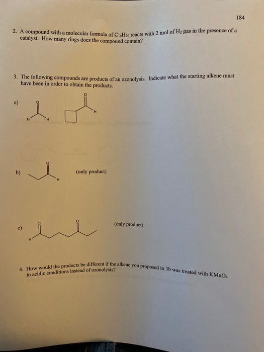 Solved 2. A compound with a molecular formula of C4H20 | Chegg.com