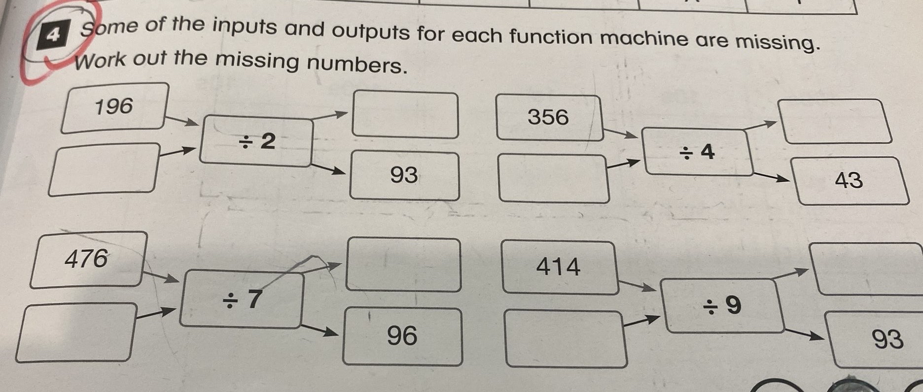 Solved 4 ﻿Some of the inputs and outputs for each function | Chegg.com