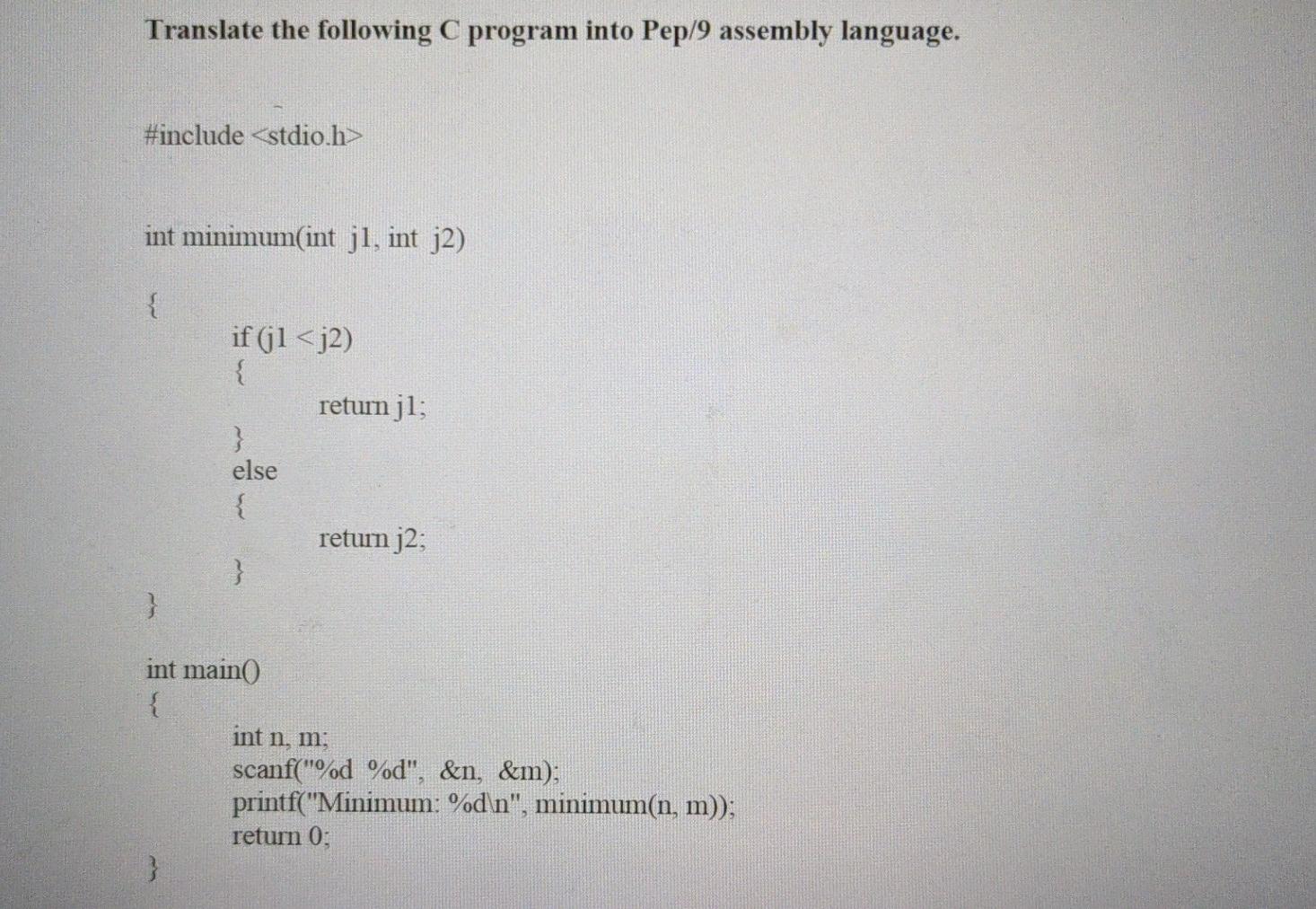 Solved Translate to Pep/9 assembly language. please use | Chegg.com