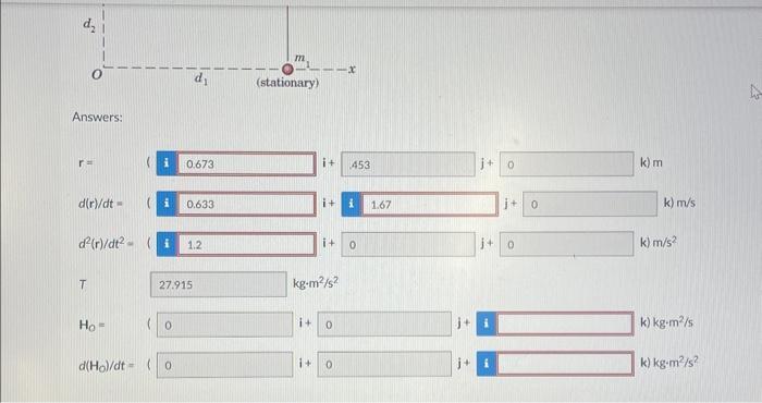 Solved The system of three particles has the indicated | Chegg.com