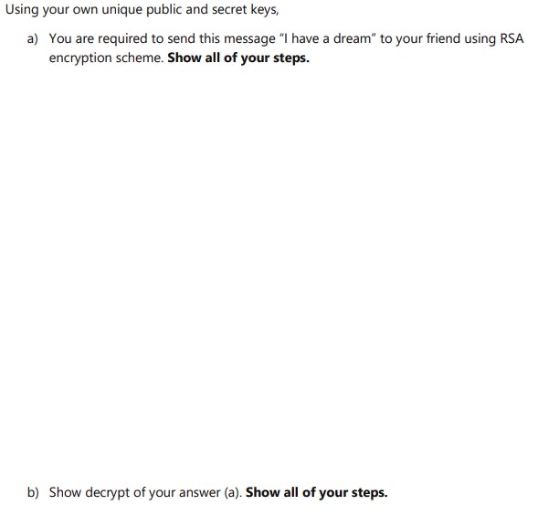 Solved Using your own unique public and secret keys,a) ﻿You | Chegg.com