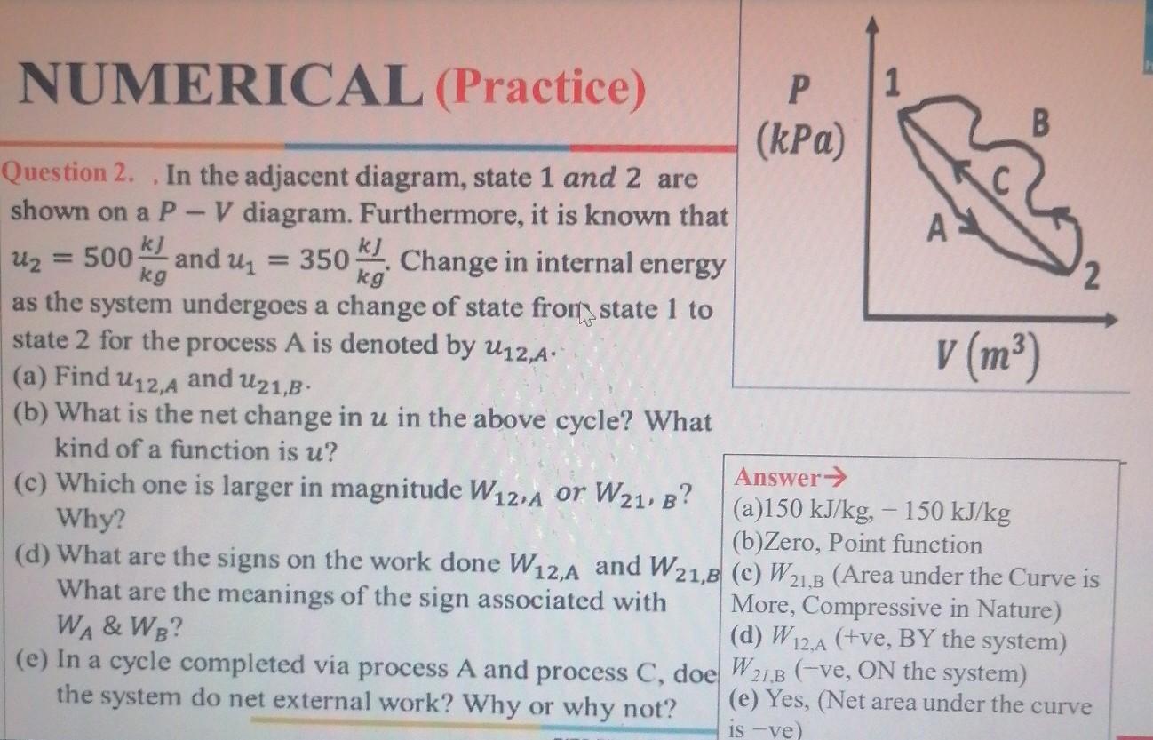Solved NUMERICAL (Practice)Question 2. . ﻿In the adjacent | Chegg.com