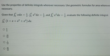 Solved Use the properties of definite integrals wherever | Chegg.com