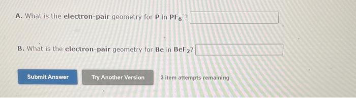 Solved A. What is the electron-pair geometry for P in PF6 ? | Chegg.com