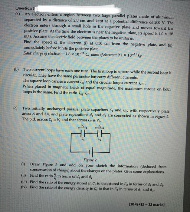 Solved (b) Two current loops have each one turn. The first | Chegg.com