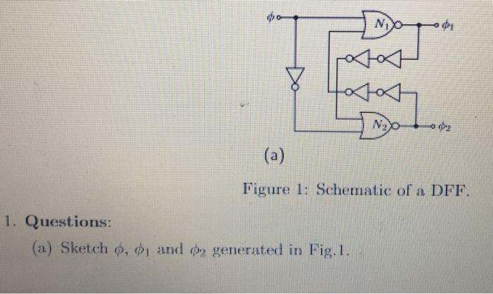Solved No totes Figure 1: Schematic of a DFF. 1. Questions: | Chegg.com