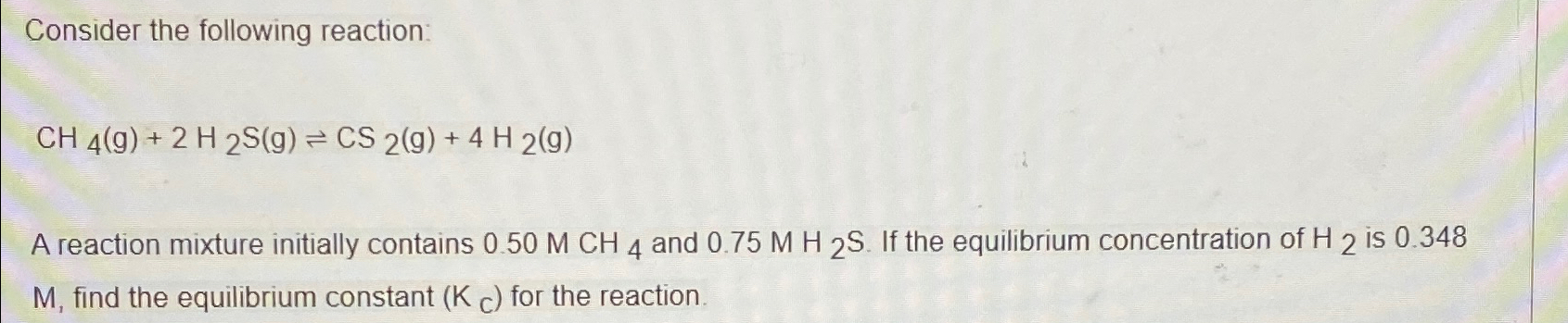 Solved Consider the following | Chegg.com