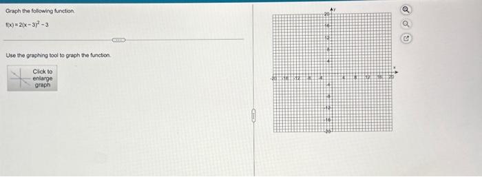 Solved Graph the following function f(x)=2(x−3)2−3 Uso the | Chegg.com