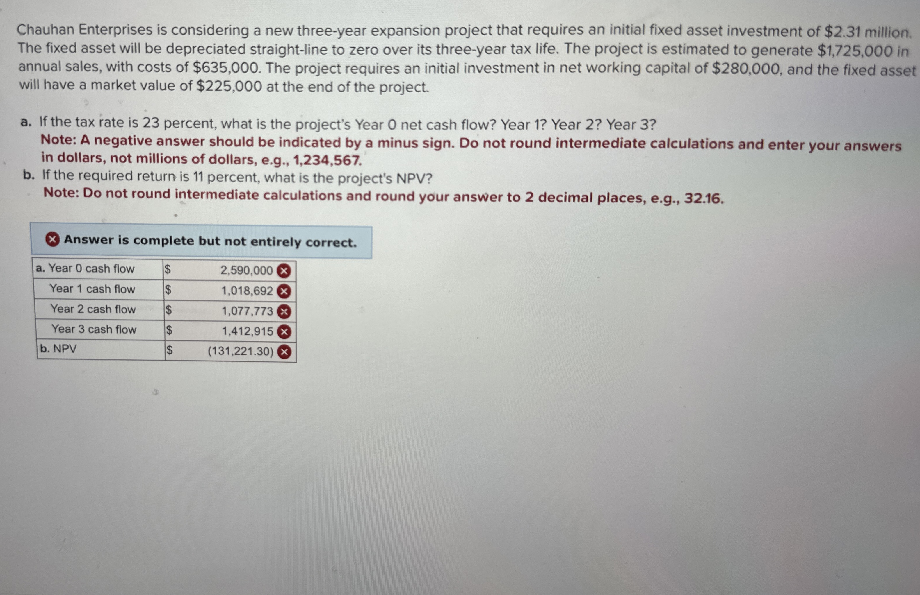 Solved Chauhan Enterprises is considering a new three-year | Chegg.com