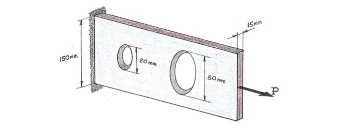 Solved In the steel plate shown in the figure, two holes of | Chegg.com