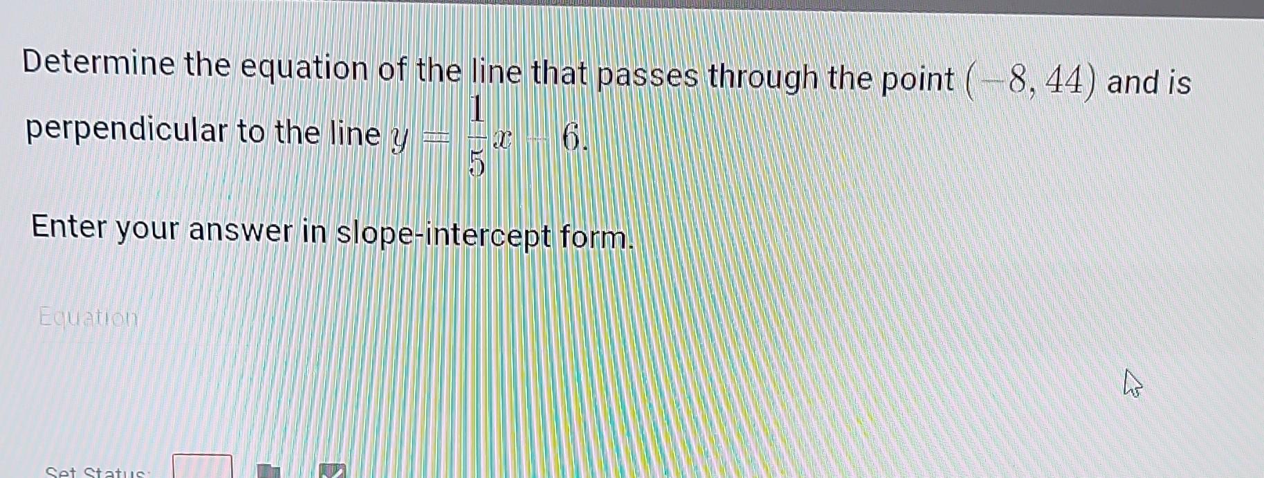 Solved Determine the equation of the line that passes | Chegg.com