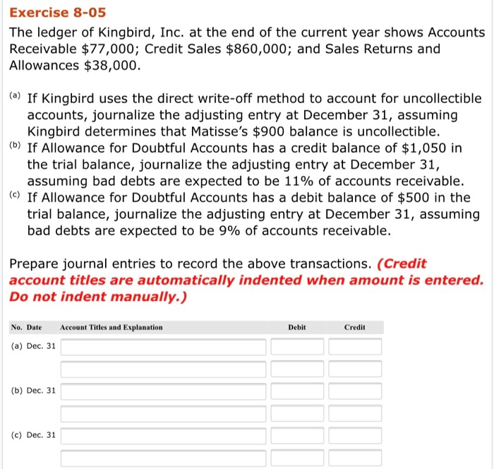 Solved Exercise 8-03 (Part Level Submission) At the | Chegg.com