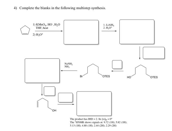Solved 4) Complete the blanks in the following multistep | Chegg.com