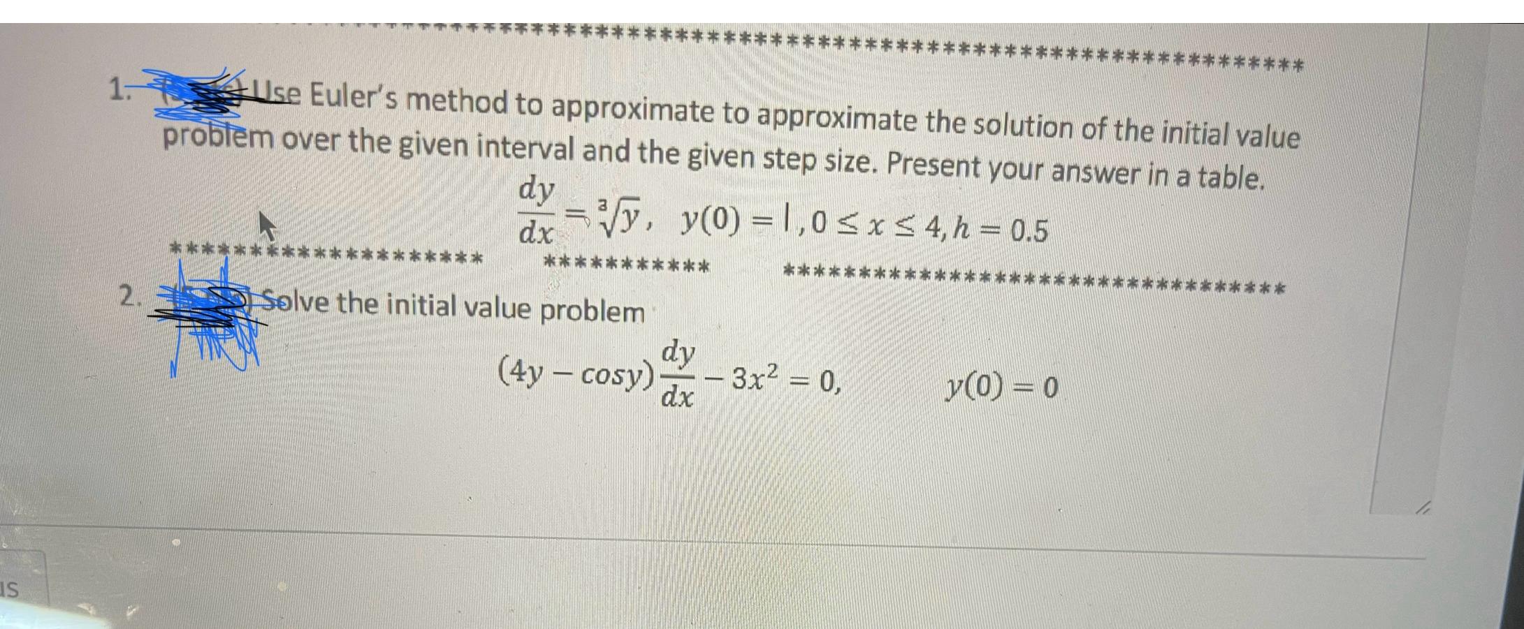 Solved If Use Euler's method to approximate to approximate | Chegg.com