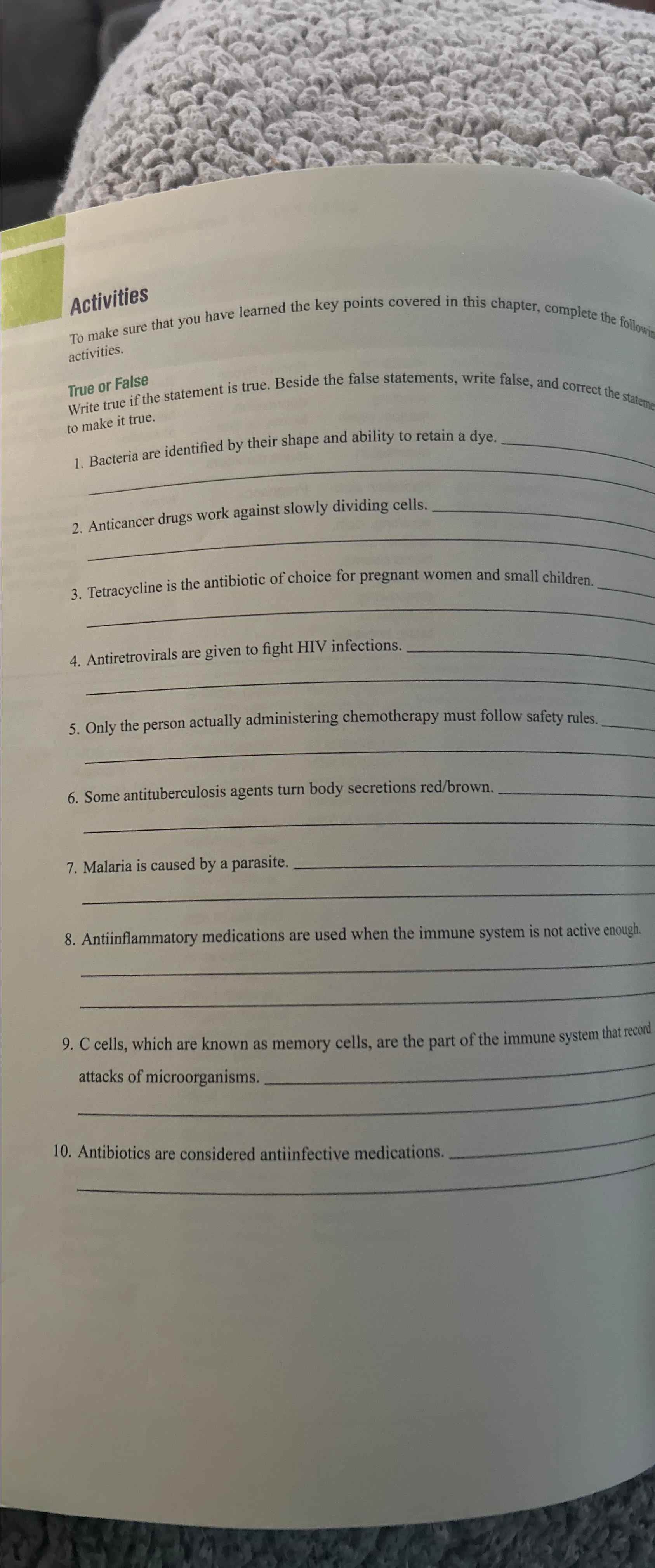 Solved ActivitiesTo make sure that you have learned the key | Chegg.com