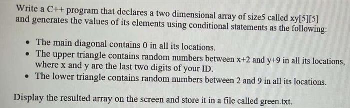 Solved Write a C++ program that declares a two dimensional | Chegg.com