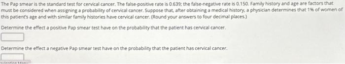 Solved The Pap smear is the standard test for cervical | Chegg.com