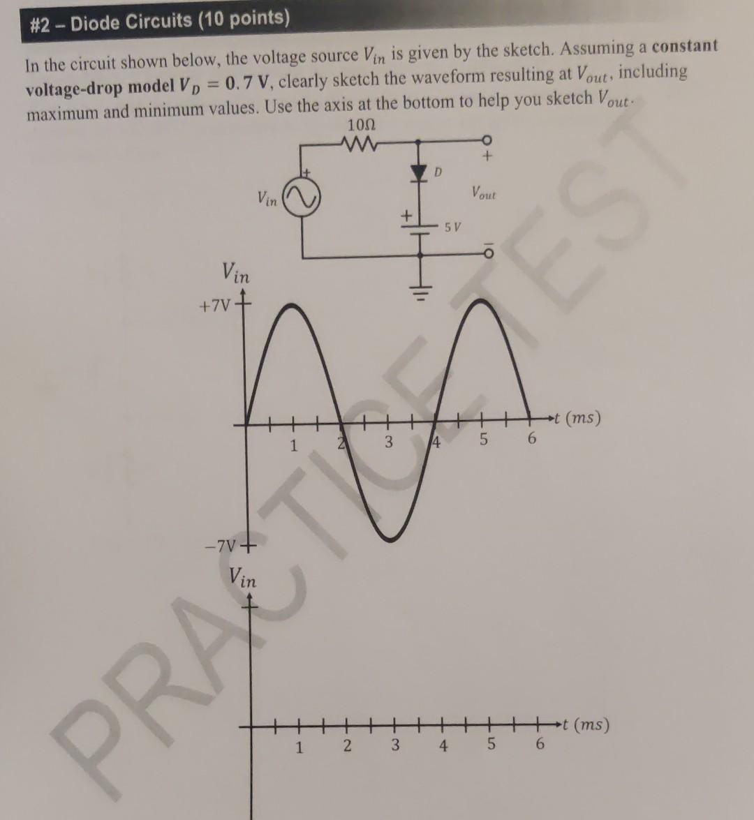 Solved a constant In the circuit shown cluding voltage-drop | Chegg.com