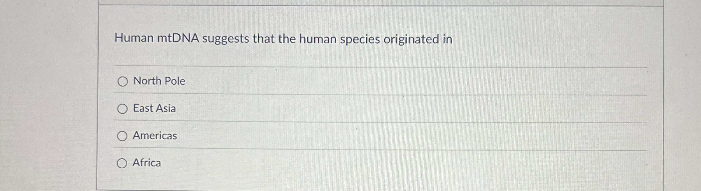 Solved Human mtDNA suggests that the human species | Chegg.com