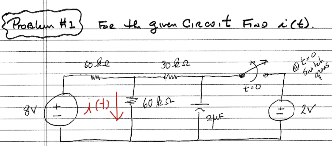 Solved For the given circuit find i(t) ﻿by simplifying the | Chegg.com