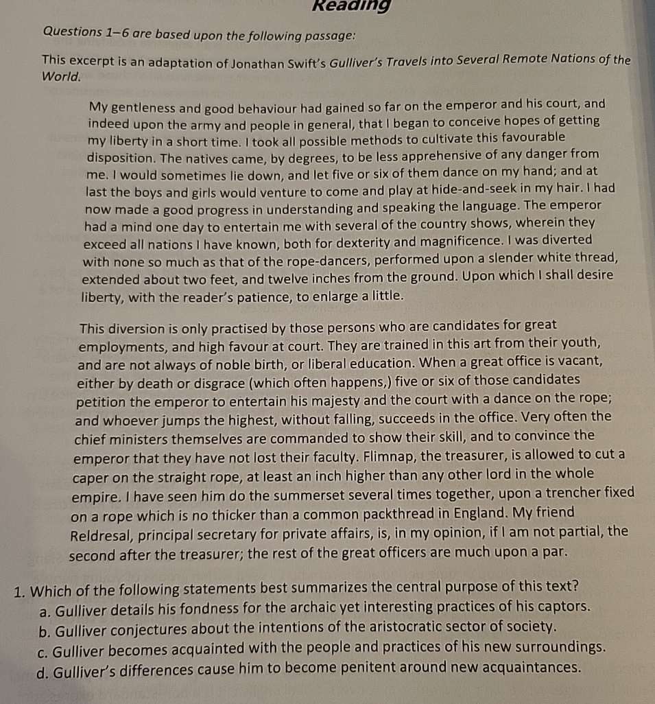 Solved Questions 1-6 ﻿are based upon the following | Chegg.com