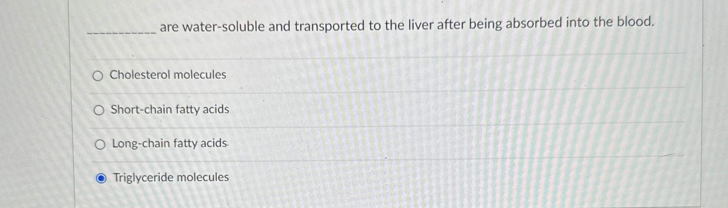 Solved are water-soluble and transported to the liver after | Chegg.com