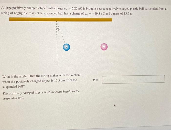 Solved A large positively charged object with charge | Chegg.com