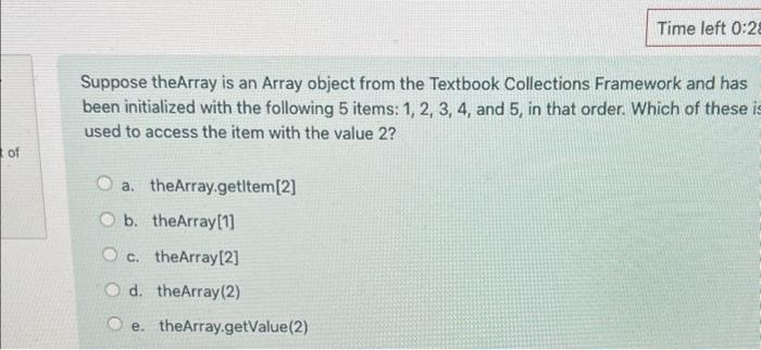 Solved Suppose theArray is an Array object from the Textbook | Chegg.com