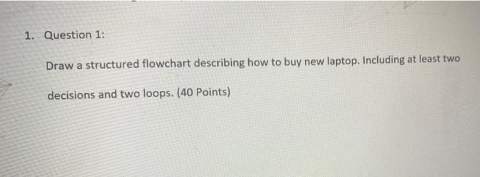 Solved 1. Question 1: Draw a structured flowchart describing | Chegg.com