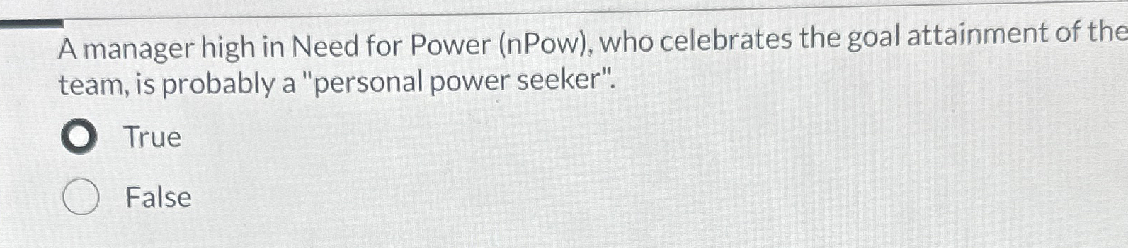 Solved A manager high in Need for Power (nPow), ﻿who | Chegg.com