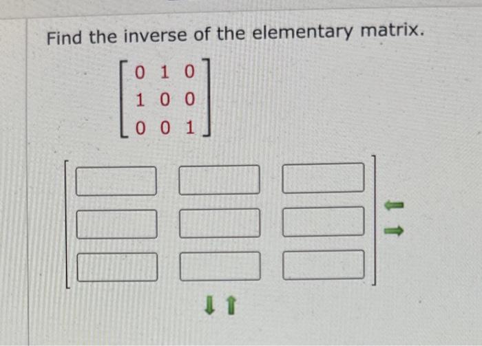 Solved Find the inverse of the elementary matrix. | Chegg.com