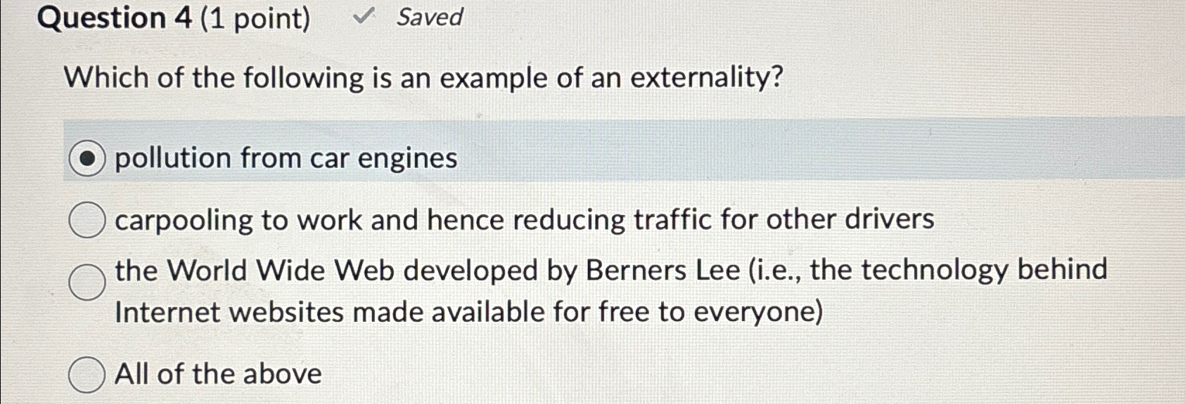 Solved Question 4 (1 ﻿point) ﻿SavedWhich of the following | Chegg.com