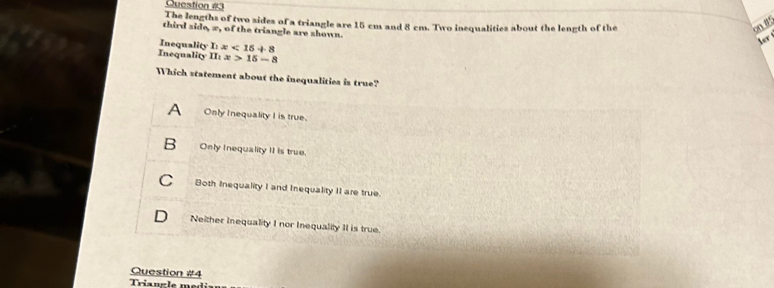 Solved Ouestion 草?The lengths of two sides of a giangle are | Chegg.com