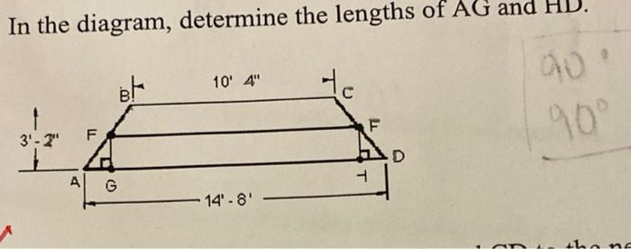Solved In the diagram, determine the lengths of AG and HD. | Chegg.com