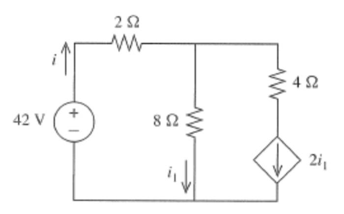 Solved Determine the i current and the voltage across the | Chegg.com