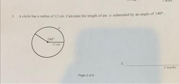 Solved A circle has a radius of 12 cm. Calculate the length | Chegg.com