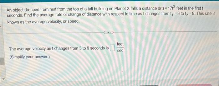 Solved An object dropped from rest from the top of a tall | Chegg.com