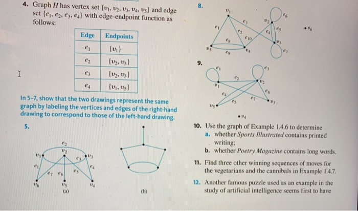 Solved 4 Graph H Has Vertex Set V1 V2 V3 V4 Us And 