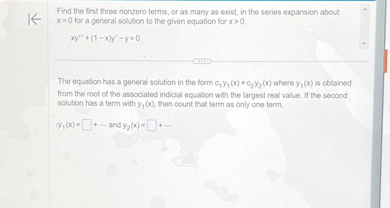 Solved Find the first three nonzero terms, or as many as | Chegg.com