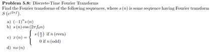 Solved Discrete-Time Fourier Transforms Find the Fourier | Chegg.com