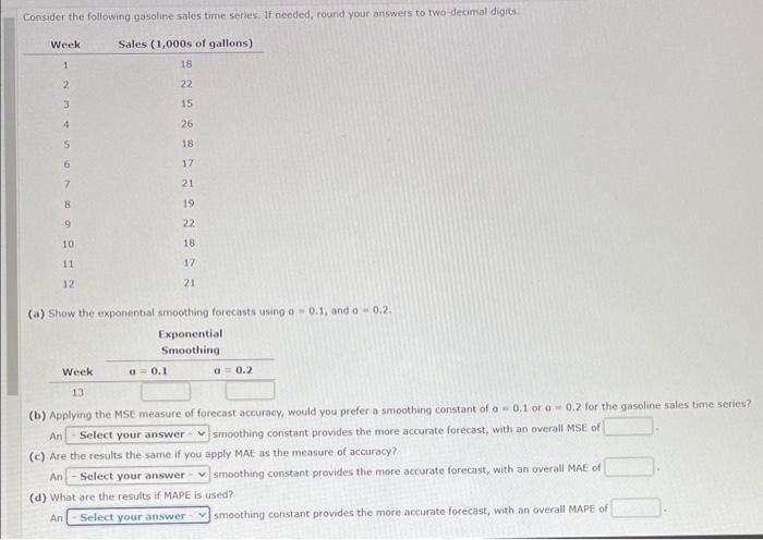 Solved Consider the following time series data: (a) Compute | Chegg.com